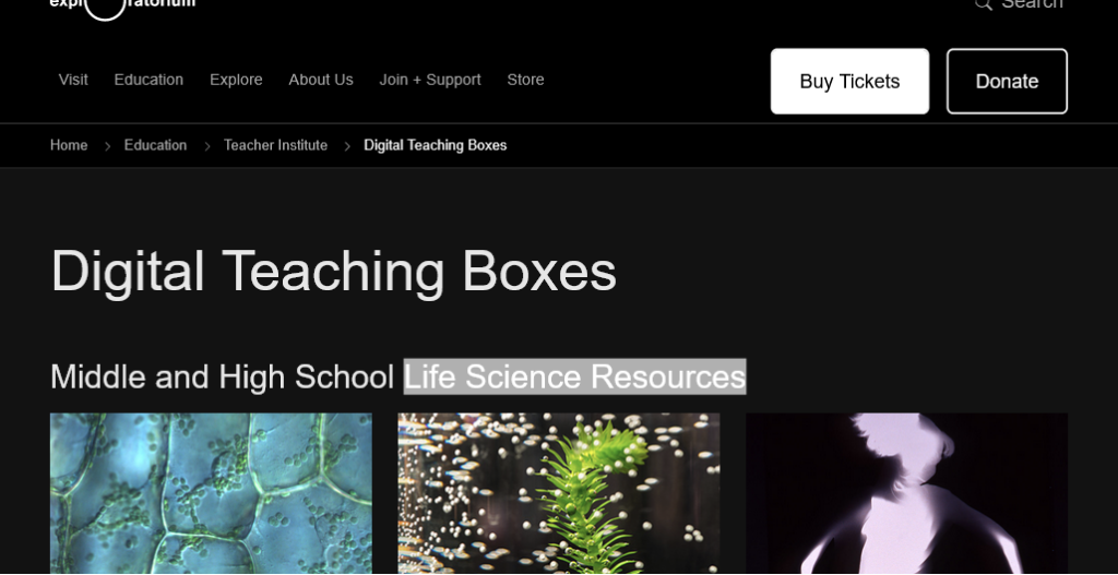 Digital Teaching Boxes: Middle and High School Life Science Resources ...