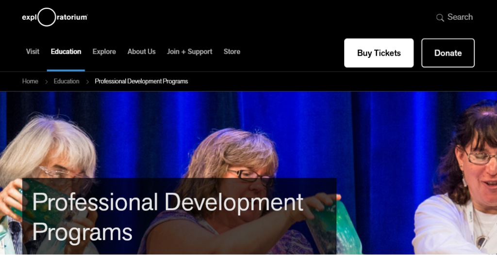 Exploratorium: Professional Development – K12 Internet Resource Center