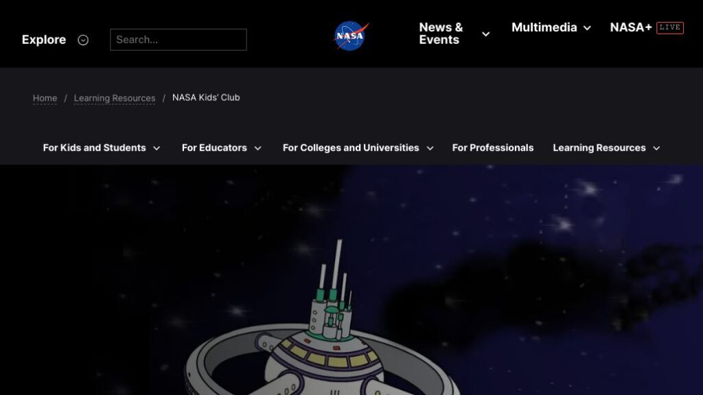 NASA Kids Club – K12 Internet Resource Center