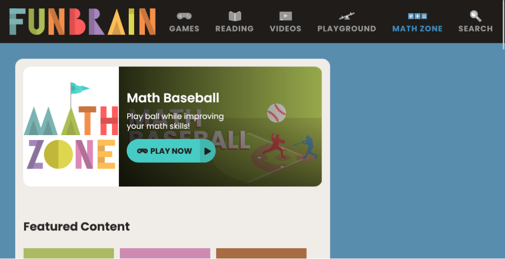 Funbrain Math Zone – K-12 Internet Resource Center