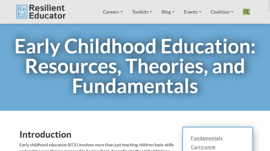 Early Childhood Education: Resources, Theories, and Fundamentals – K-12 ...