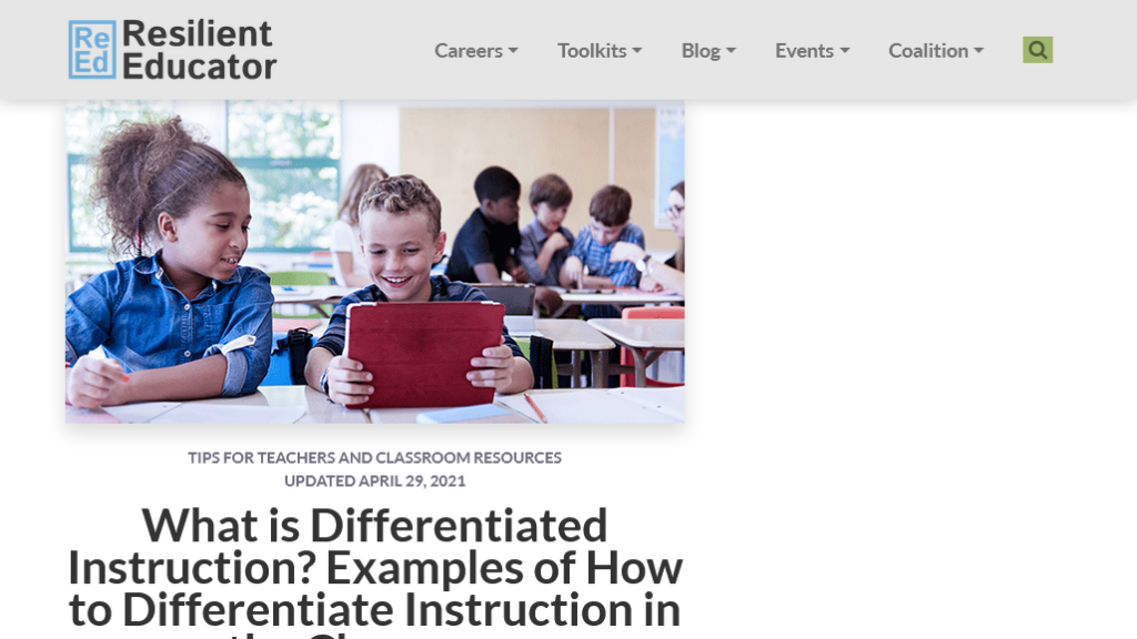 Resilient Educator What Is Differentiated Instruction K12 Internet