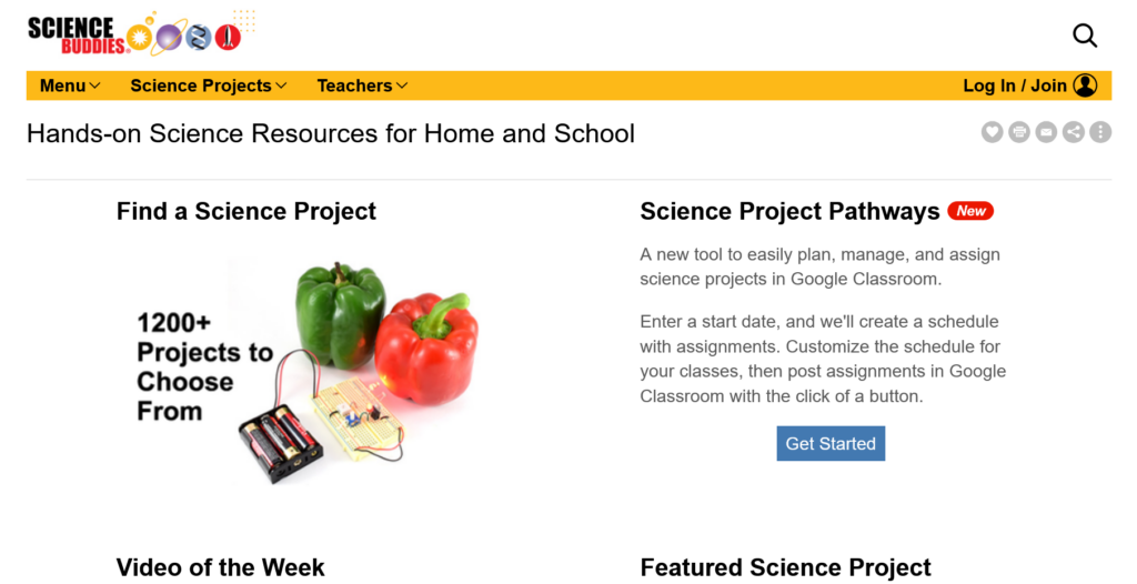 Science Buddies – K-12 Internet Resource Center
