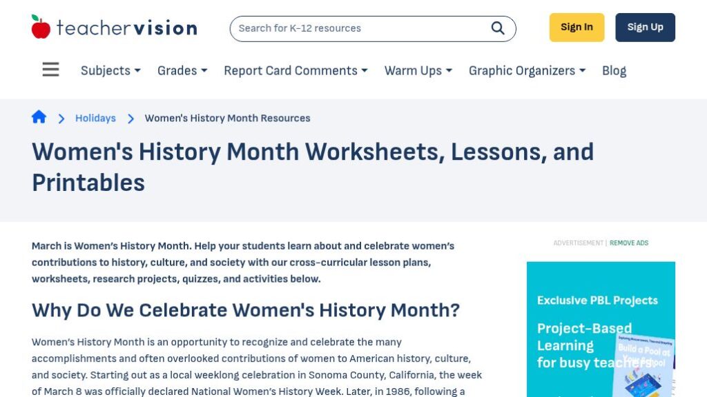 Women’s History Month Worksheets, Lessons, and Printables – K12 ...