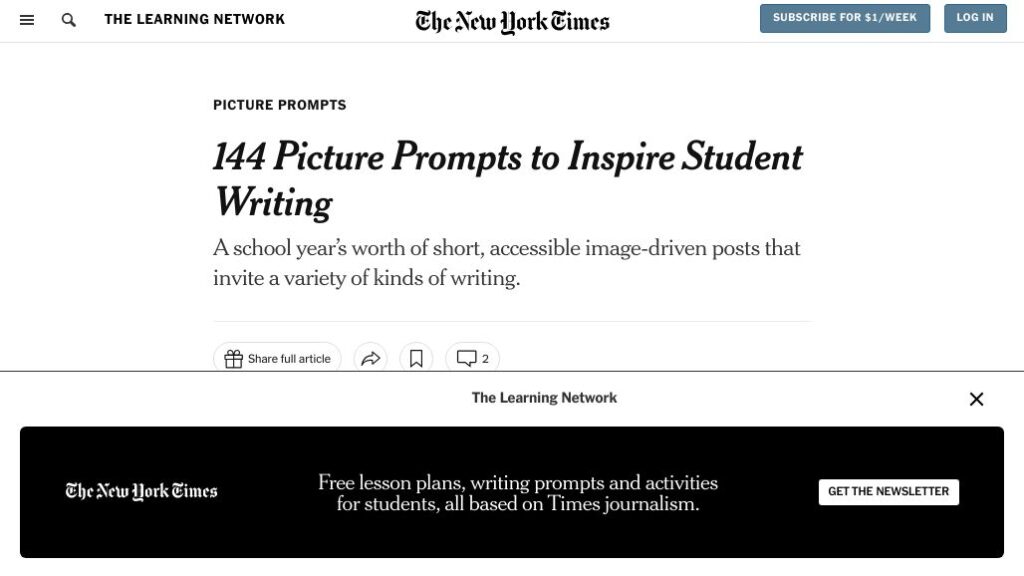 144 Picture Prompts to Inspire Student Writing – K-12 Internet Resource ...