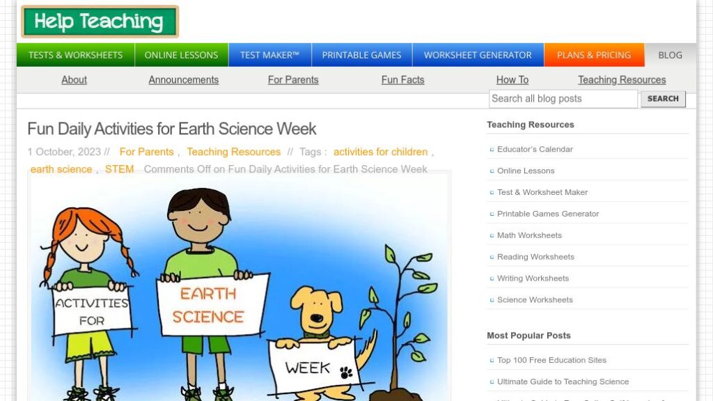 Fun Daily Activities for Earth Science Week – K12 Internet Resource Center