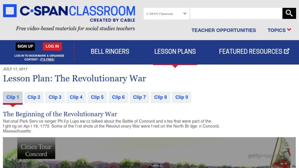 C-Span Classroom Lesson Plan: The Revolutionary War – K12 Internet ...