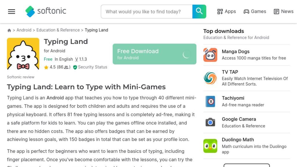 Typing Land – K-12 Internet Resource Center