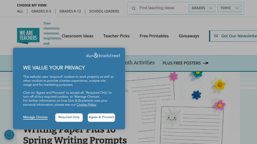 Free Printable Spring Writing Paper Plus 10 Spring Writing Prompts – K ...